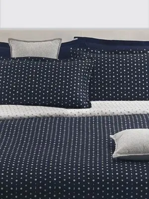 TRUSSARDI Bowtie Geometric Print Double Duvet Cover Set In Cotton Sateen