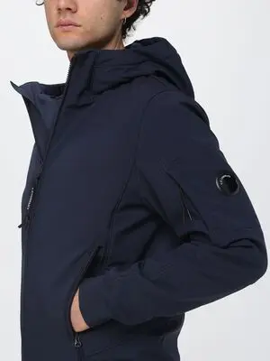 C.P. COMPANY Technical Fabric Hooded Windbreaker Jacket - Blue