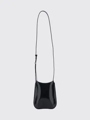 Jacquemus Le Bisou Brushed Calfskin Crossbody Bag With Logo - Black