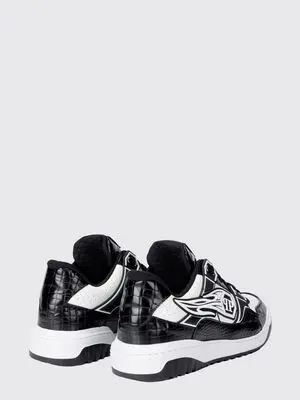 Philipp Plein Moonwalker Sneakers In Crocodile Print Leather - White 1