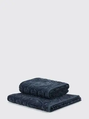 Philipp Plein Set Of 2 Cotton Terry Towels With Jacquard Logo - Grey