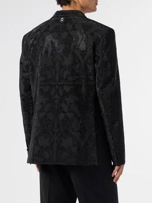 BILLIONAIRE Single-breasted Blazer With All-over Rhinestones