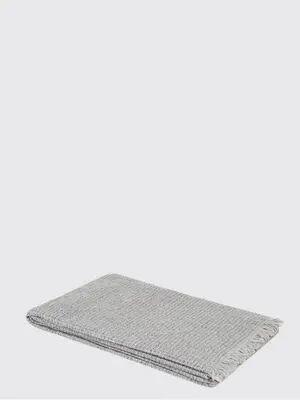 BELLORA Armonia Wool And Cotton Blend Throw With Fringed Hem - Grey