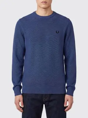 Fred Perry Crew Neck Long Sleeve Sweater - Blue