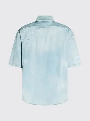 Acne Studios Relaxed Fit Bowling Shirt In Distressed Organic Cotton