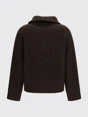Brunello Cucinelli Ribbed Wool-blend Zip-up Cardigan With Sequins