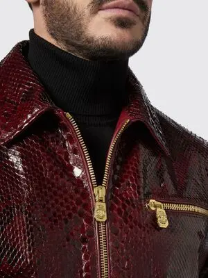 BILLIONAIRE Python Leather Jacket