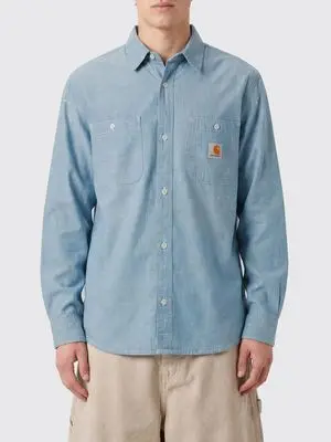 Carhartt Work In Progress Slim Fit Cotton Casual Shirt With French Collar And Patch Pocket - Blue