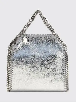 Stella McCartney Falabella Crackle-effect Faux Leather Mini Tote Bag - Silver