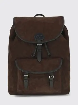 Valentino Garavani Antibes Suede Calfskin Backpack With Vlogo Signature - Dark