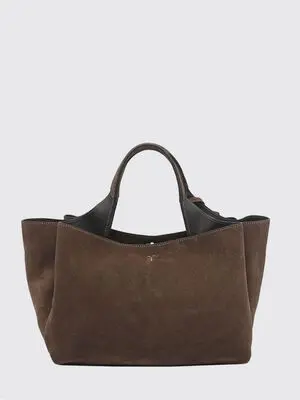 TOD'S Suede Calf Leather Handbag With Removable Shoulder Strap And Logo Charm - Brown