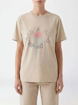 GANNI Printed Organic Cotton T-shirt - Brown