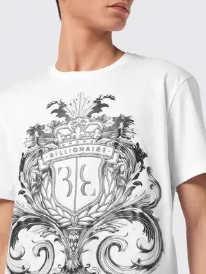 BILLIONAIRE Printed Cotton T-shirt - White