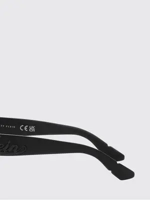 Philipp Plein Rectangular Acetate Shield Sunglasses - Black