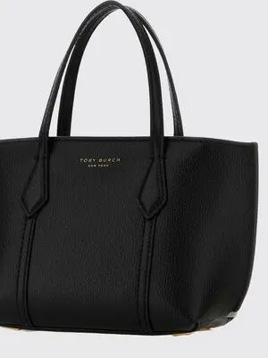 Tory Burch Perry Small Grained Leather Tote Bag With Removable Strap - Black