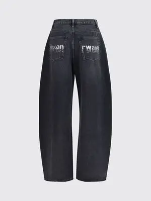 Alexander Wang High-waisted Baggy Jeans With Rhinestone Logo