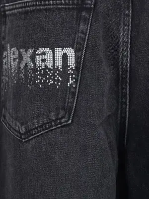 Alexander Wang High-waisted Baggy Jeans With Rhinestone Logo