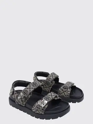 Tory Burch Mellow Double T Jacquard Canvas Platform Sandals - Blue