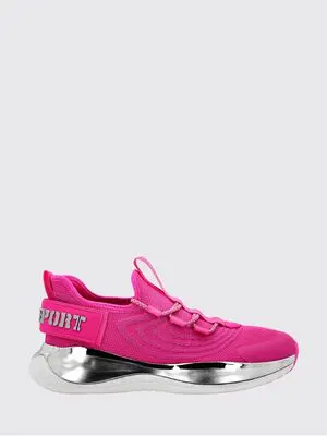 PLEIN SPORT Runner Low-top Sneakers In Viscose Jersey With Serrated Sole - Fuchsia