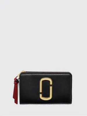 Marc Jacobs The Snapshot Saffiano Leather Wallet With Double J Logo - Black