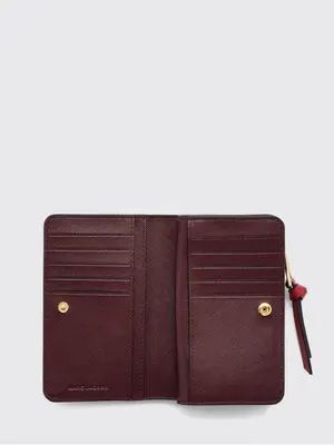 Marc Jacobs The Snapshot Saffiano Leather Wallet With Double J Logo