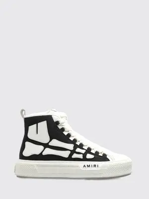 Amiri Skel High-top Sneakers In Canvas And Leather With Two-tone Abstract Pattern - Black