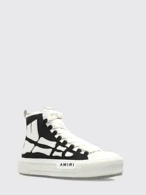 Amiri Skel High-top Sneakers In Canvas And Leather With Two-tone Abstract Pattern