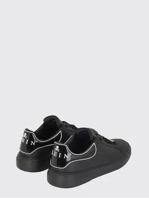 Philipp Plein Bi-leather Low-top Sneakers With Chunky Sole - Black