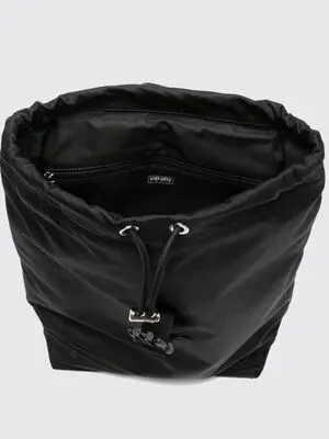 Kenzo Signature Nylon Backpack With Embroidered Logo And Drawstring Closure
