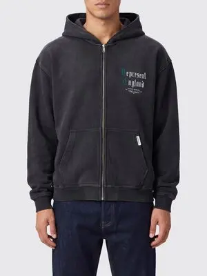 REPRESENT Relaxed Fit Zip-up Hoodie In Cotton With Logo And Pouch Pockets - Black