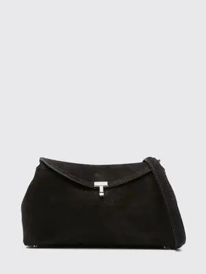 TOTEME T-lock Suede Shoulder Bag With Turn-lock Closure - Brown