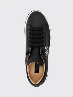 Philipp Plein Low-top Smooth Leather Sneakers With Hexagon Logo - Black