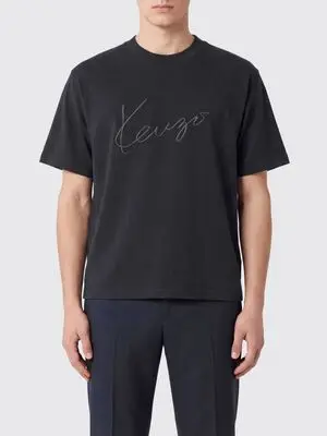 Kenzo Dropped Shoulder Pure Wool Logo T-shirt - Black