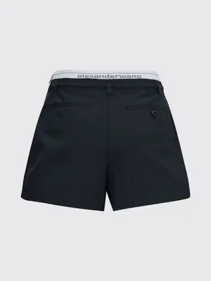 Alexander Wang Cotton-blend Shorts With Logo Elastic Waistband
