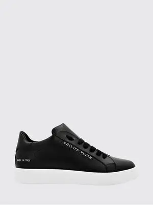 Philipp Plein Low-top Smooth Leather Sneakers With Side Lettering Logo - Black
