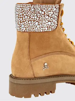 Philipp Plein Embellished Suede Combat Boots