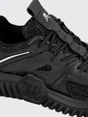 Philipp Plein Embellished Leather Low-top Sneakers - Black