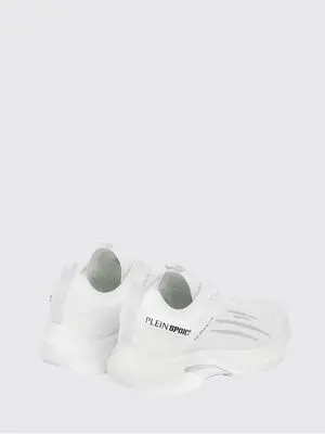 PLEIN SPORT Two-tone Mesh Sneakers With Printed Logo - Bianco 4
