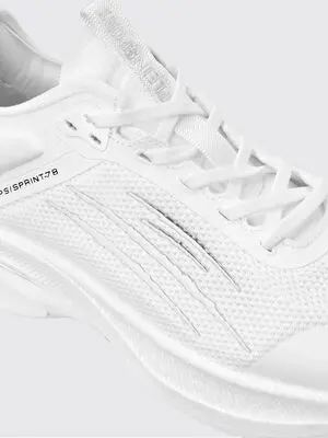 PLEIN SPORT Two-tone Mesh Sneakers With Printed Logo - Bianco 4