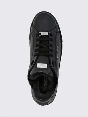 Philipp Plein Hammered Leather And Wool Low-top Sneakers