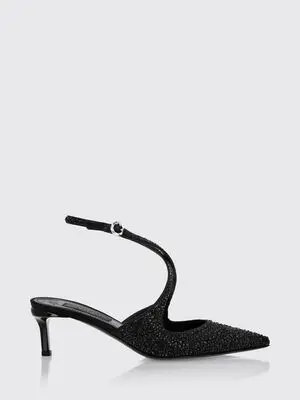 Philipp Plein Embellished Satin Stiletto Pumps With Ankle Strap - Black
