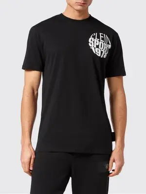 PLEIN SPORT Slim Fit Cotton T-shirt With Front Logo Print - White 1
