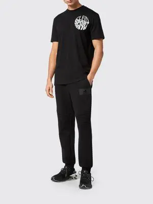 PLEIN SPORT Slim Fit Cotton T-shirt With Front Logo Print - White 1