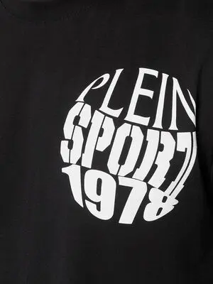 PLEIN SPORT Slim Fit Cotton T-shirt With Front Logo Print - White 1