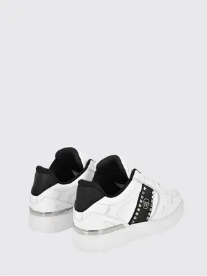 Philipp Plein Low-top Leather Sneakers With Hexagon Logo And Studs