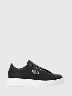 Philipp Plein Smooth Leather Low-top Sneakers With Applied Side Logo - Black