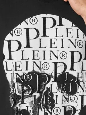 Philipp Plein Slim Fit Cotton T-shirt With Skull And Monogram Print