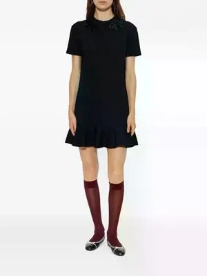 Valentino Garavani Bow Appliqué Knitted Mini Dress