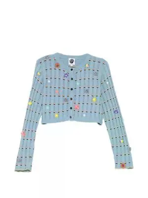 YANYAN Floral Embellished Cropped Cardigan
