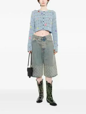 YANYAN Floral Embellished Cropped Cardigan